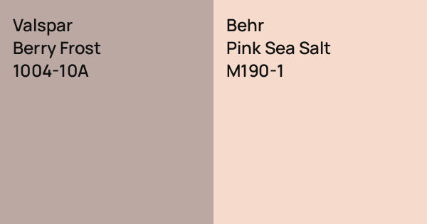 Valspar Berry Frost vs. Behr Pink Sea Salt comparison