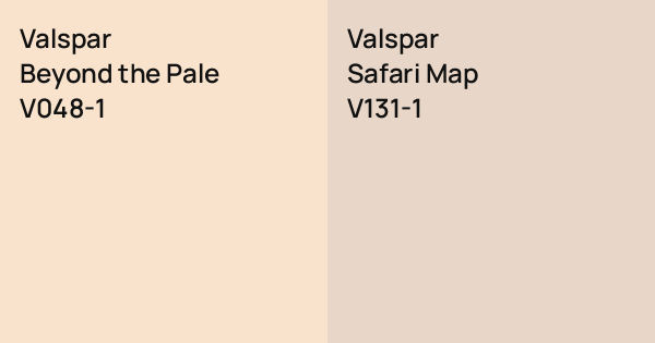 Valspar Beyond the Pale vs. Valspar Safari Map comparison