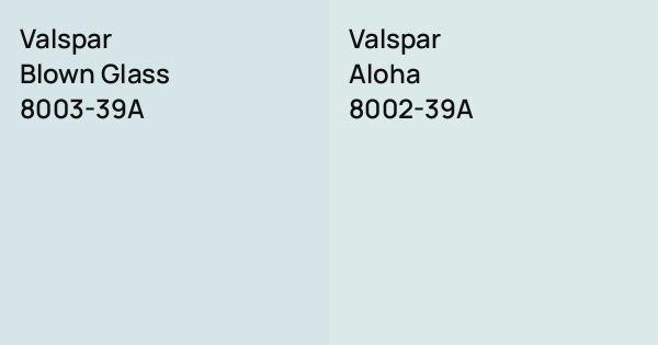 Valspar Blown Glass vs. Valspar Aloha comparison