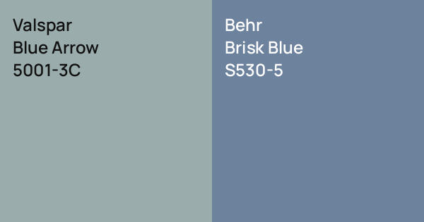 Valspar Blue Arrow vs. Behr Brisk Blue comparison