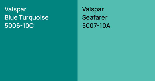 Valspar Blue Turquoise vs. Valspar Seafarer comparison