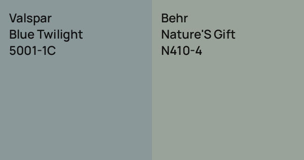 Valspar Blue Twilight vs. Behr Nature'S Gift comparison