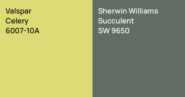 Valspar Celery vs. Sherwin Williams Succulent comparison