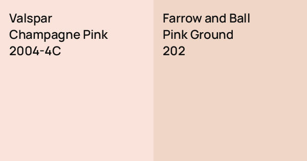 Valspar Champagne Pink vs. Farrow and Ball Pink Ground comparison