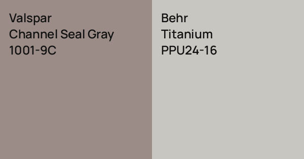 Valspar Channel Seal Gray vs. Behr Titanium comparison