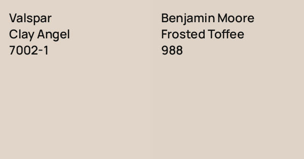 Valspar Clay Angel vs. Benjamin Moore Frosted Toffee comparison