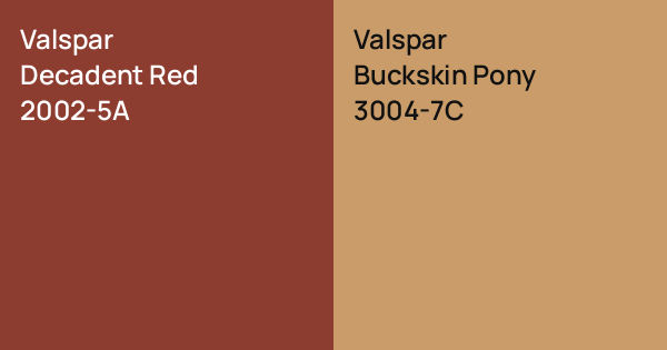 Valspar Decadent Red vs. Valspar Buckskin Pony comparison