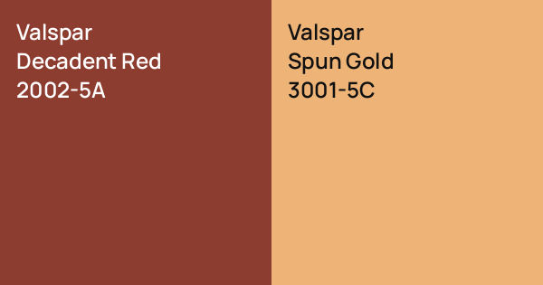 Valspar Decadent Red vs. Valspar Spun Gold comparison