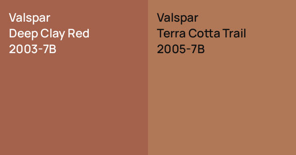 Valspar Deep Clay Red vs. Valspar Terra Cotta Trail comparison