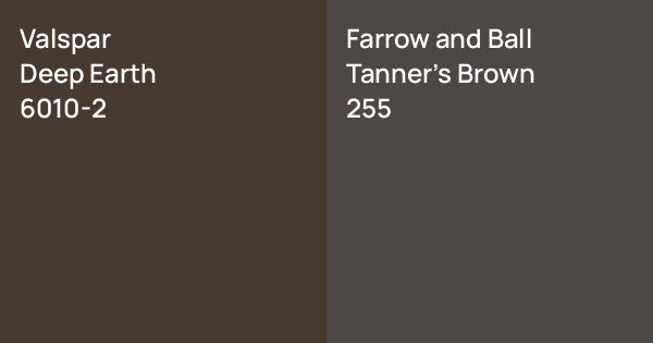 Valspar Deep Earth vs. Farrow and Ball Tanner's Brown comparison