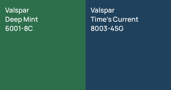 Valspar Deep Mint vs. Valspar Time's Current comparison