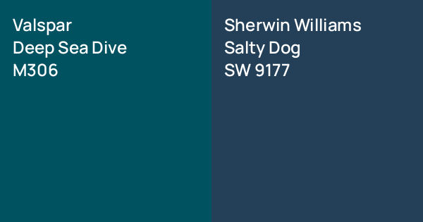 Valspar Deep Sea Dive vs. Sherwin Williams Salty Dog comparison