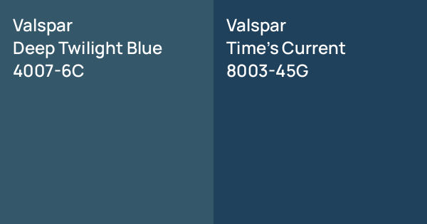 Valspar Deep Twilight Blue vs. Valspar Time's Current comparison