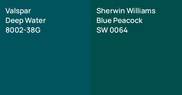 Valspar Deep Water vs. Sherwin Williams Blue Peacock comparison