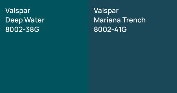 Valspar Deep Water vs. Valspar Mariana Trench comparison