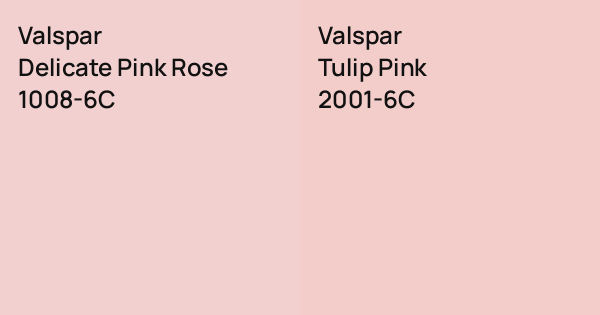 Valspar Delicate Pink Rose vs. Valspar Tulip Pink comparison