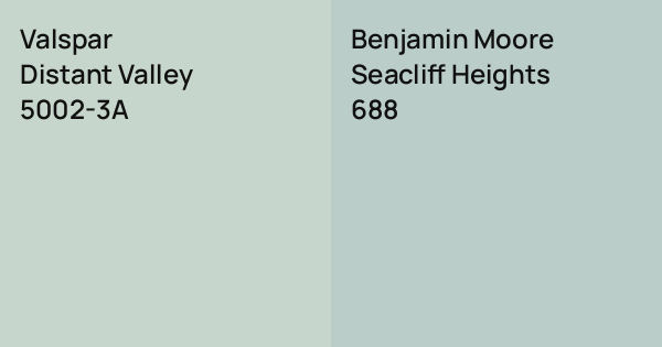 Valspar Distant Valley vs. Benjamin Moore Seacliff Heights comparison