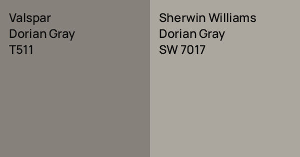 Valspar Dorian Gray vs. Sherwin Williams Dorian Gray comparison