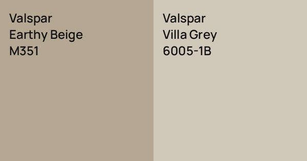 Valspar Earthy Beige vs. Valspar Villa Grey comparison