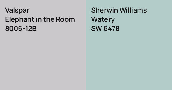 Valspar Elephant in the Room vs. Sherwin Williams Watery comparison