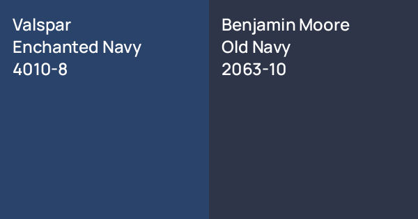 Valspar Enchanted Navy vs. Benjamin Moore Old Navy comparison