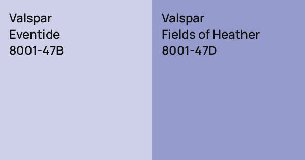 Valspar Eventide vs. Valspar Fields of Heather comparison