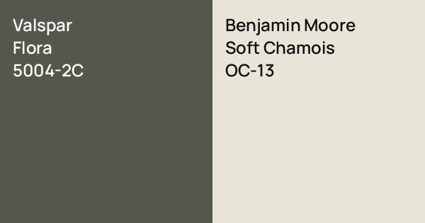 Valspar Flora vs. Benjamin Moore Soft Chamois comparison