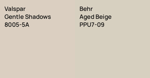 Valspar Gentle Shadows vs. Behr Aged Beige comparison