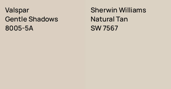 Valspar Gentle Shadows vs. Sherwin Williams Natural Tan comparison