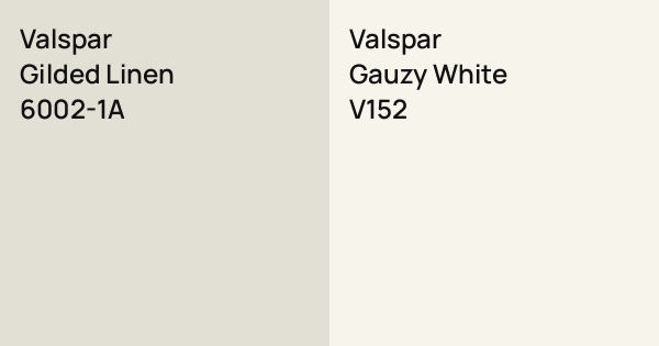 Valspar Gilded Linen vs. Valspar Gauzy White comparison
