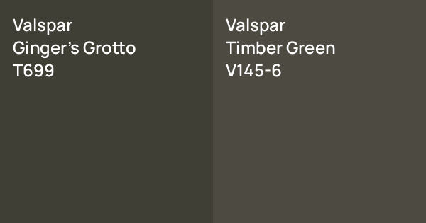 Valspar Ginger's Grotto vs. Valspar Timber Green comparison