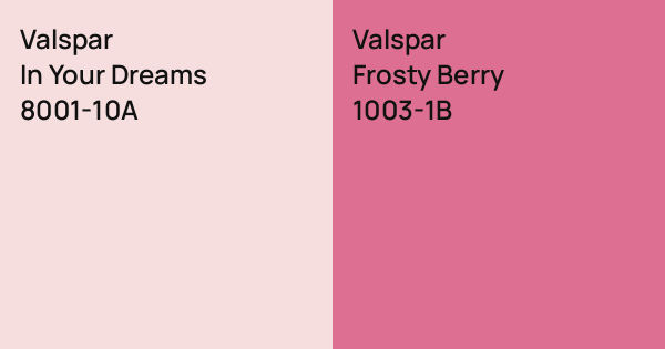 Valspar In Your Dreams vs. Valspar Frosty Berry comparison