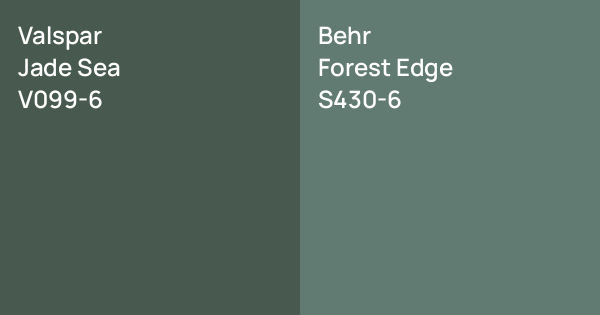 Valspar Jade Sea vs. Behr Forest Edge comparison