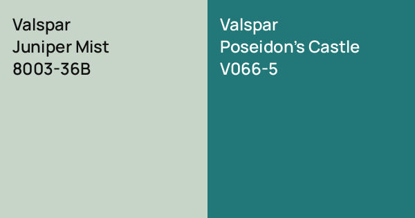 Valspar Juniper Mist vs. Valspar Poseidon's Castle comparison