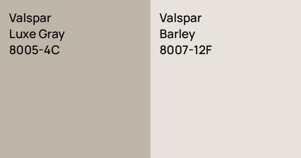 Valspar Luxe Gray vs. Valspar Barley comparison