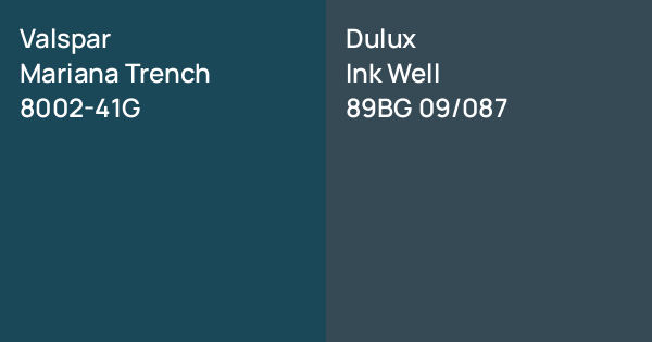 Valspar Mariana Trench vs. Dulux Ink Well comparison