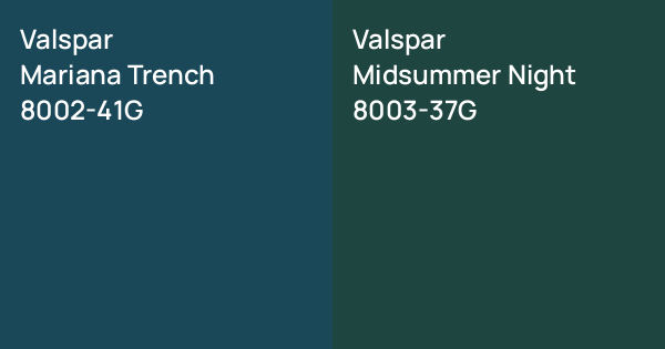 Valspar Mariana Trench vs. Valspar Midsummer Night comparison