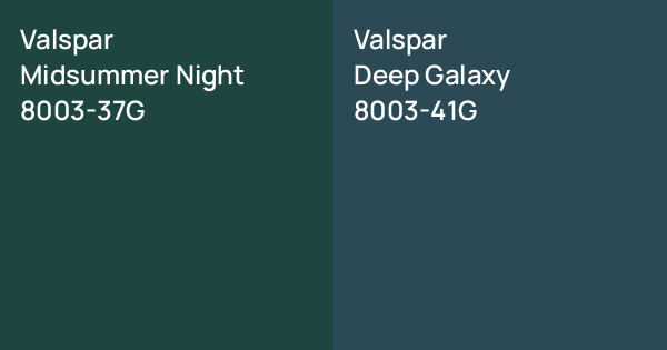 Valspar Midsummer Night vs. Valspar Deep Galaxy comparison