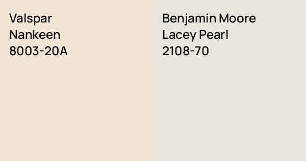 Valspar Nankeen vs. Benjamin Moore Lacey Pearl comparison