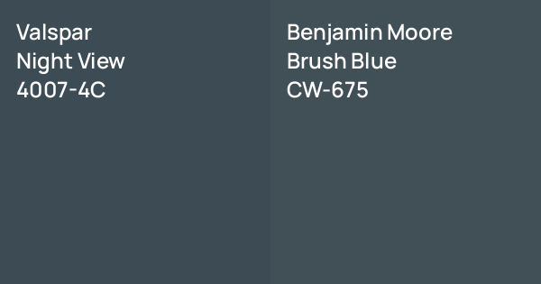 Valspar Night View vs. Benjamin Moore Brush Blue comparison