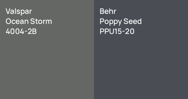 Valspar Ocean Storm vs. Behr Poppy Seed comparison