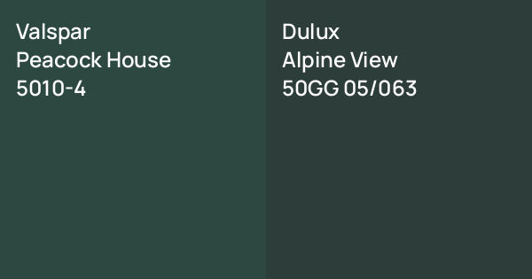 Valspar Peacock House vs. Dulux Alpine View comparison