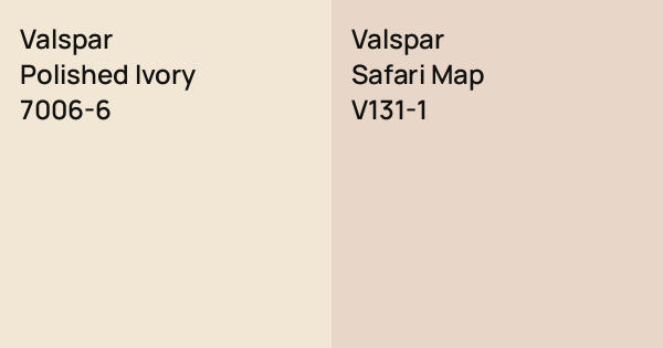Valspar Polished Ivory vs. Valspar Safari Map comparison