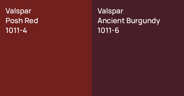 Valspar Posh Red vs. Valspar Ancient Burgundy comparison