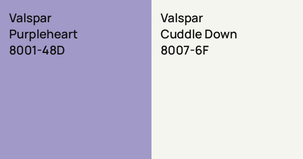 Valspar Purpleheart vs. Valspar Cuddle Down comparison