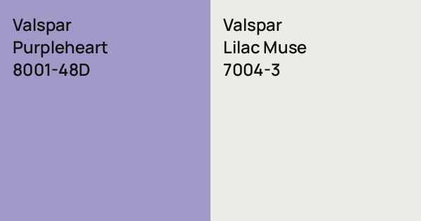 Valspar Purpleheart vs. Valspar Lilac Muse comparison