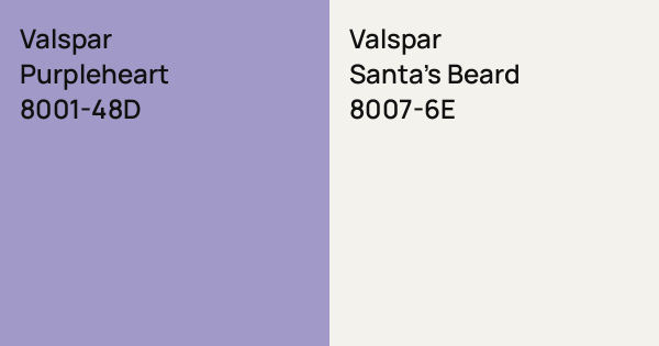 Valspar Purpleheart vs. Valspar Santa's Beard comparison