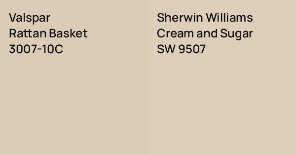 Valspar Rattan Basket vs. Sherwin Williams Cream and Sugar comparison