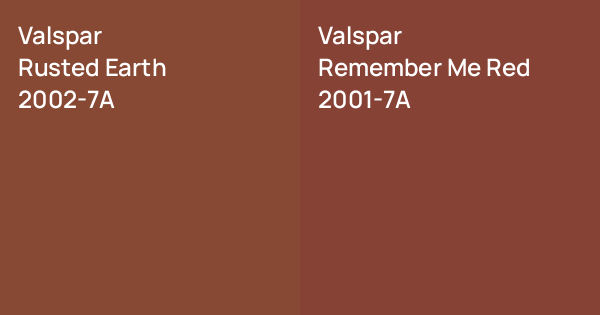 Valspar Rusted Earth vs. Valspar Remember Me Red comparison
