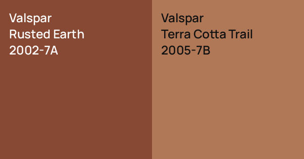 Valspar Rusted Earth vs. Valspar Terra Cotta Trail comparison